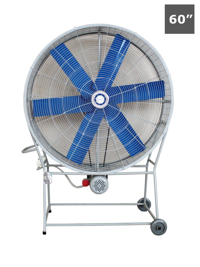 Moveable Two Tyre Trolley Type Industrial Air Supply Fan 60 Inch with 6 ...